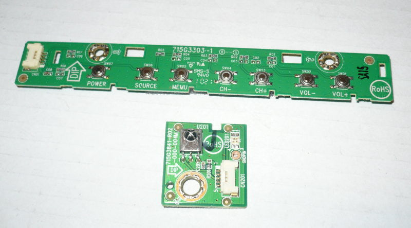 Replacement DYNEX DX22L150A11 TV BUTTON AND IR BOARD 715G3841-R02 ...